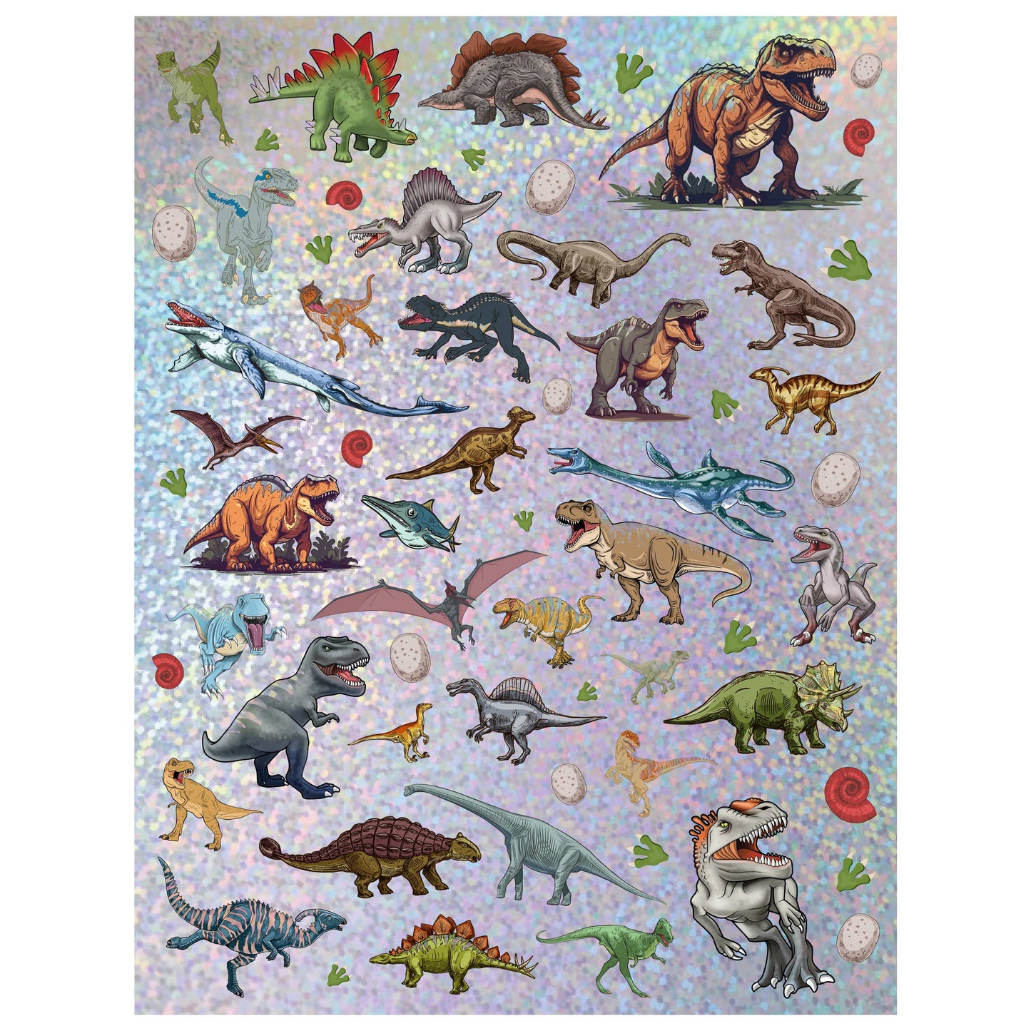 Kaleidoscope Colouring: Dinosaur Adventure (50+ Holographic Stickers ...